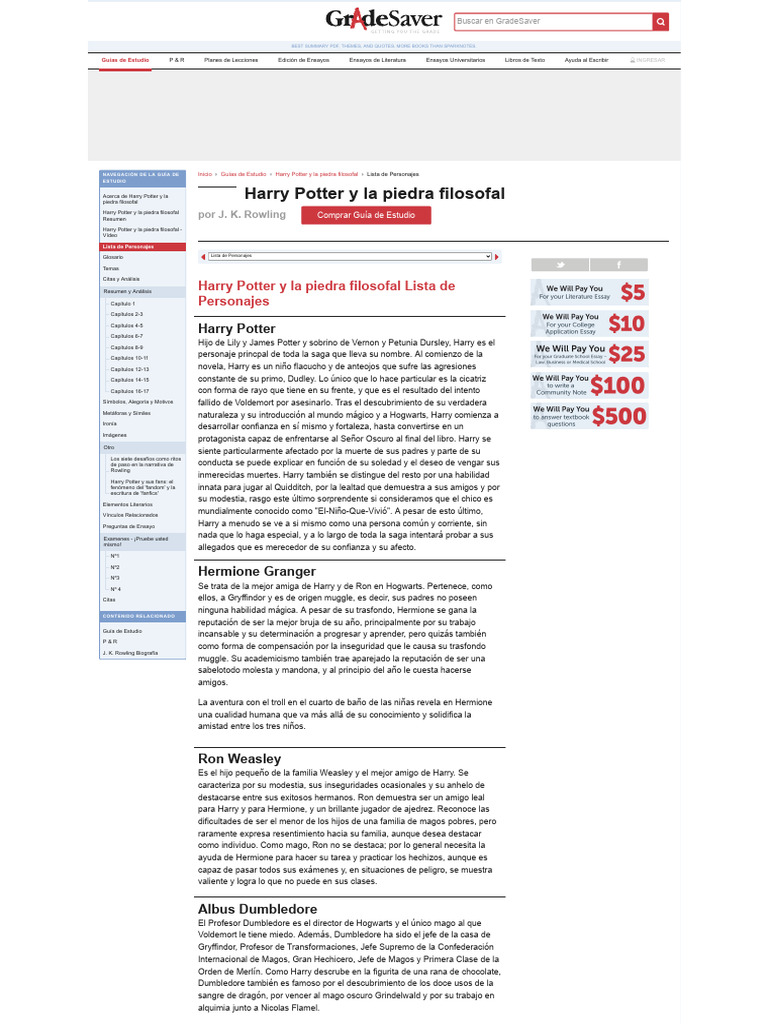 WWW Gradesaver | PDF | Literatura infantil | Harry Potter