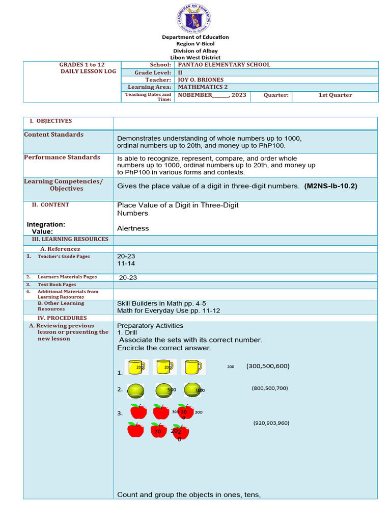 CO1 1st Quarter Math | PDF | Learning | Mathematics