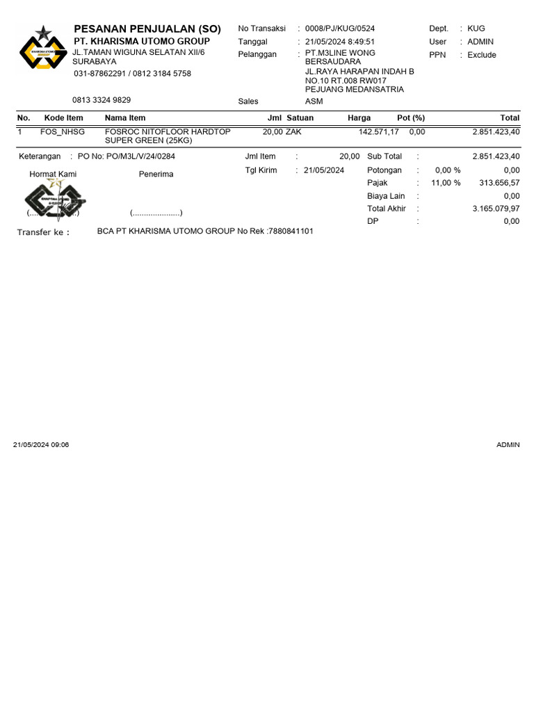 So Pt.m3line Wong Bersaudara 0008-0524 | PDF