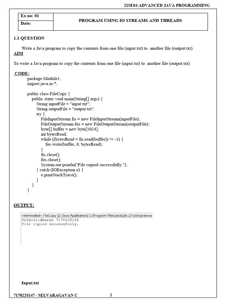 Selvaraghav Java | Download Free PDF | Filename | Computer File