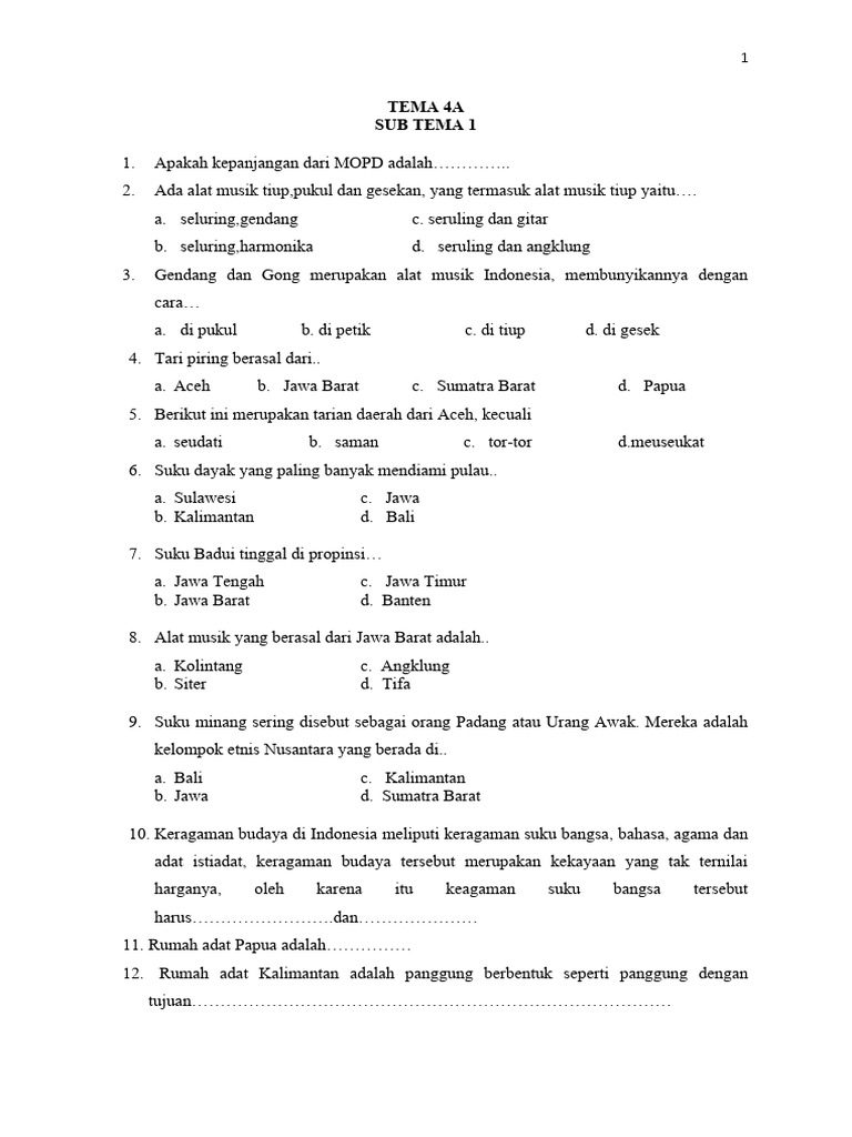 Kls 4 (Tema (4A, 4B) 2019 LIS | PDF