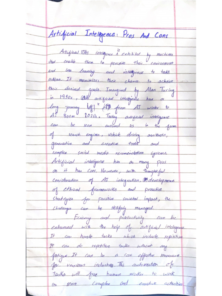 Pros and Cons of Artificial Intelligence | PDF