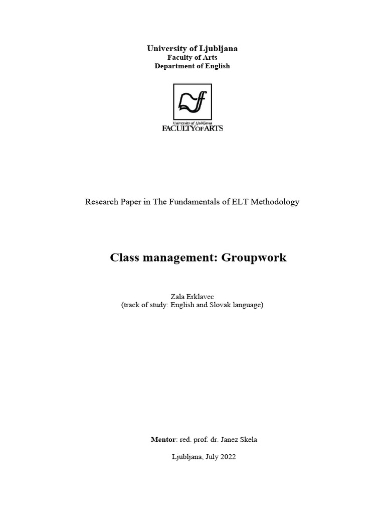 Groupwork in ELT Methodology Insights | PDF | Teachers | Learning