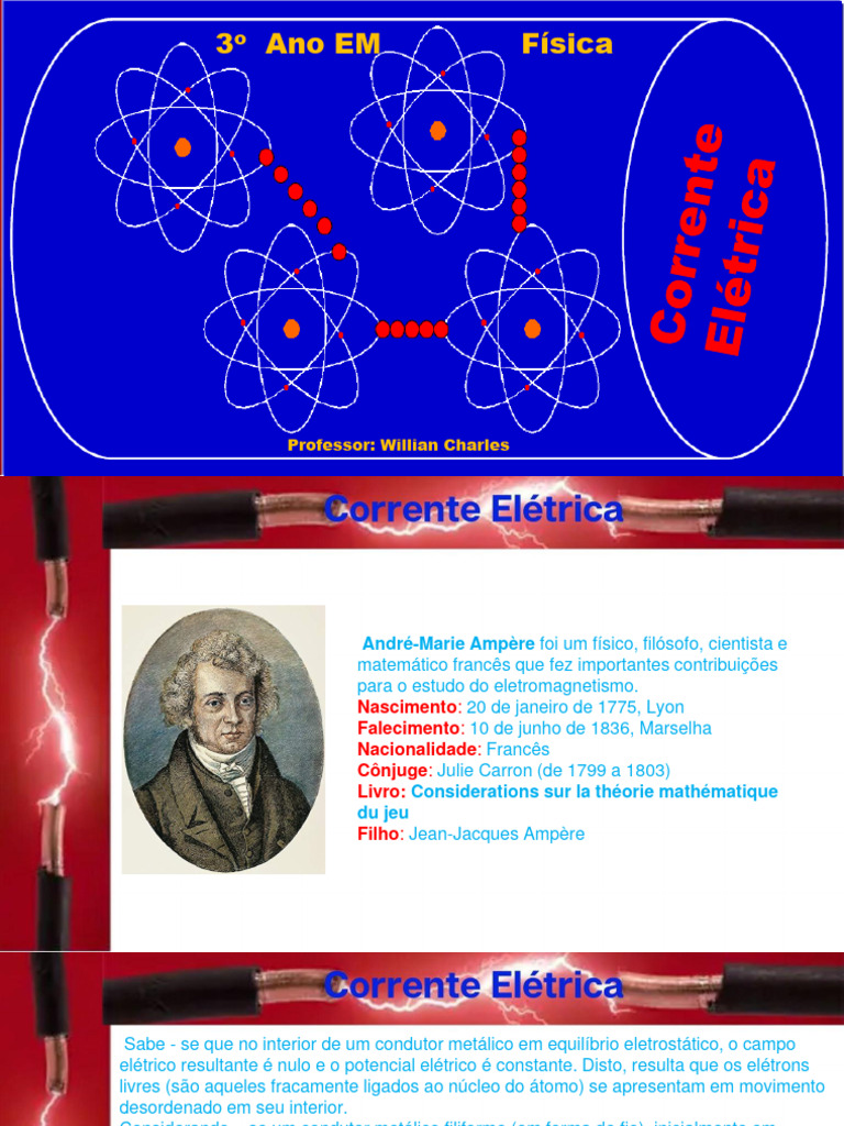 Aula 007 Corrente Eletrica | PDF | Corrente elétrica | Eletricidade