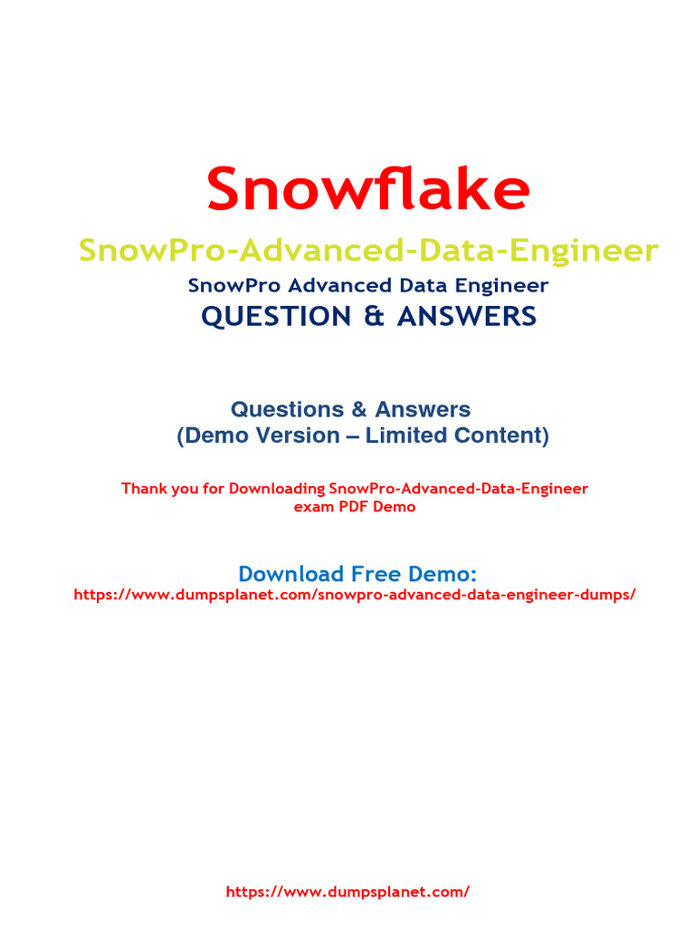 Snowpro Advanced Data Engineer 1 Pdf Databases Computer File