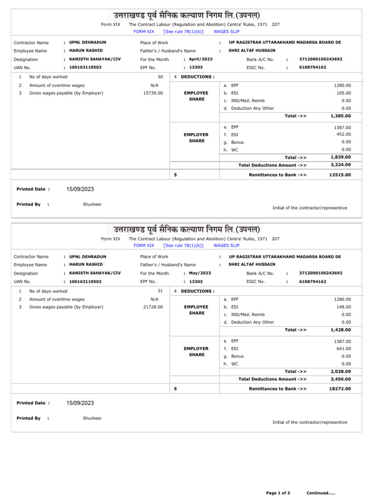 Pay Slip | PDF | Employment | Overtime