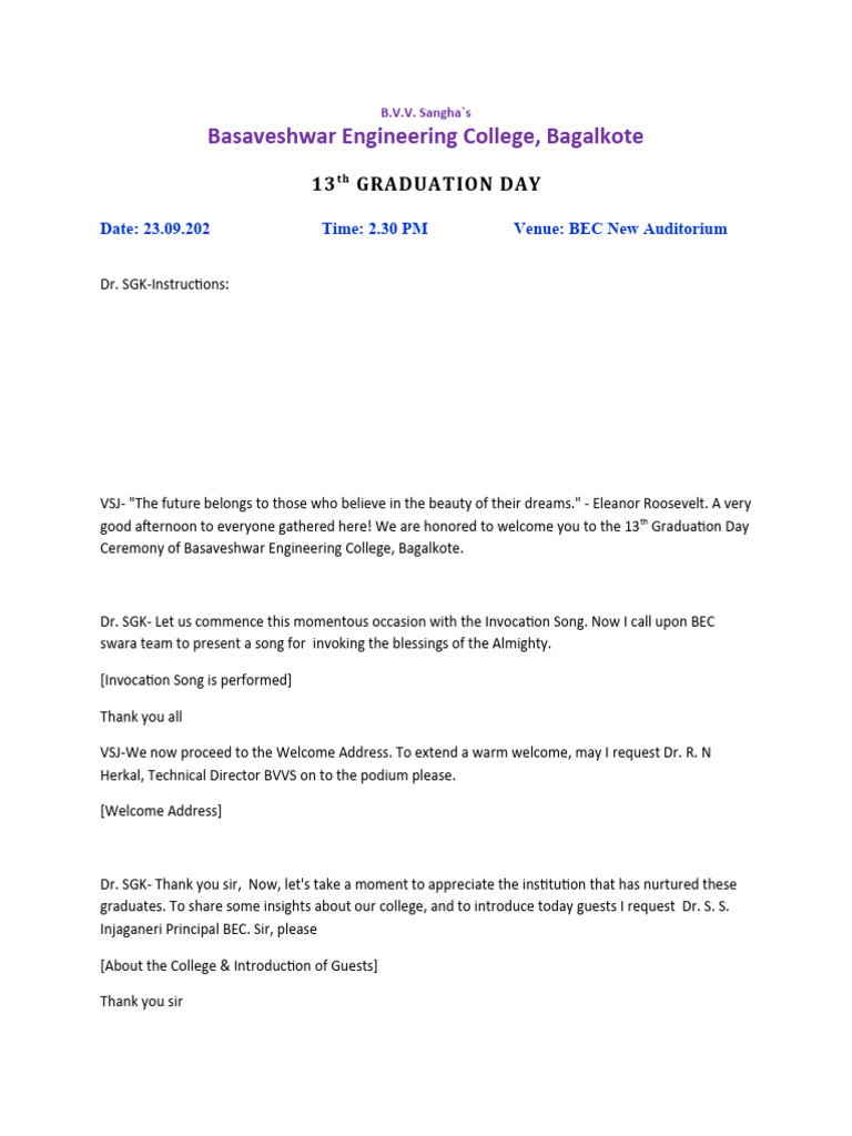 Graduation Day Anchoring | PDF