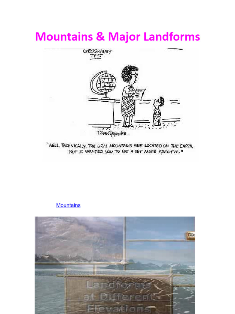 Mountains and Major Landforms PPT | PDF | Appalachian Mountains ...