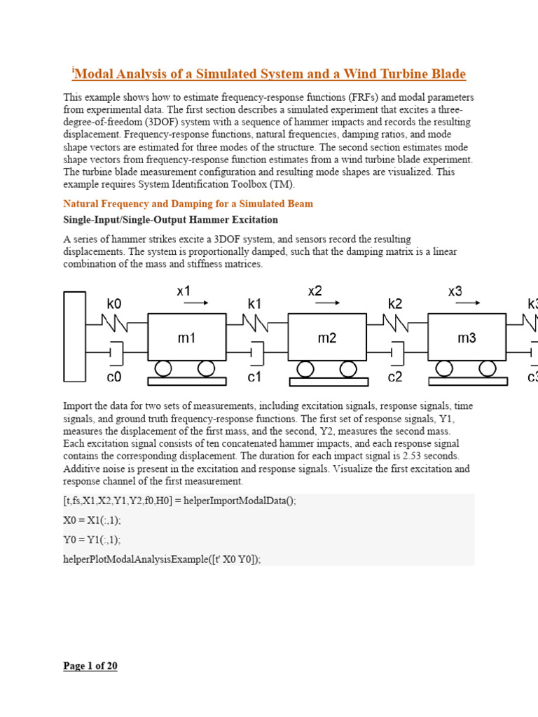 Modal Analysis of A Simulated System and A Wind Turbine Blade Example ...