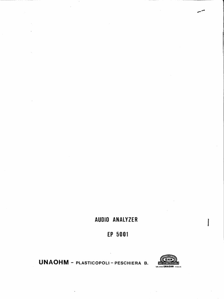 Unaohm EP5001 Audio Analyzer Manual (ENG) | PDF