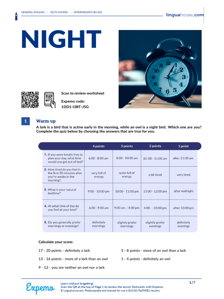 Night British English Teacher | PDF | Sleep | English Language