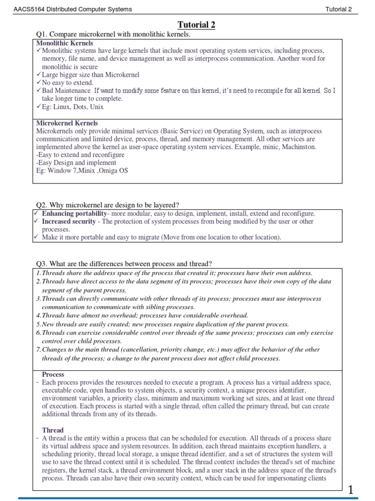 Dcs Tutorial 2 Answer Pdf Thread Computing Process Computing