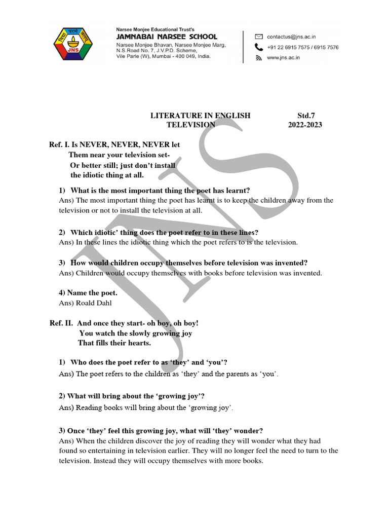 TELEVISION - NOTES | PDF