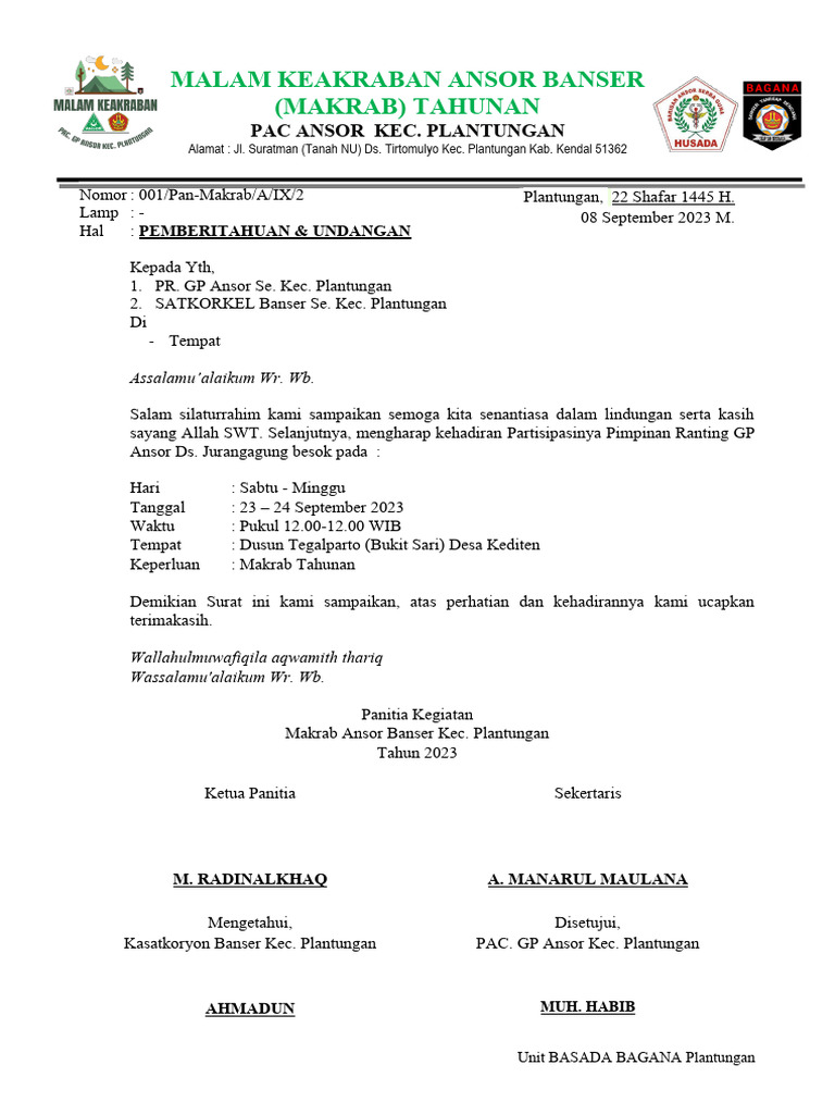 Surat Makrab 2023 | PDF