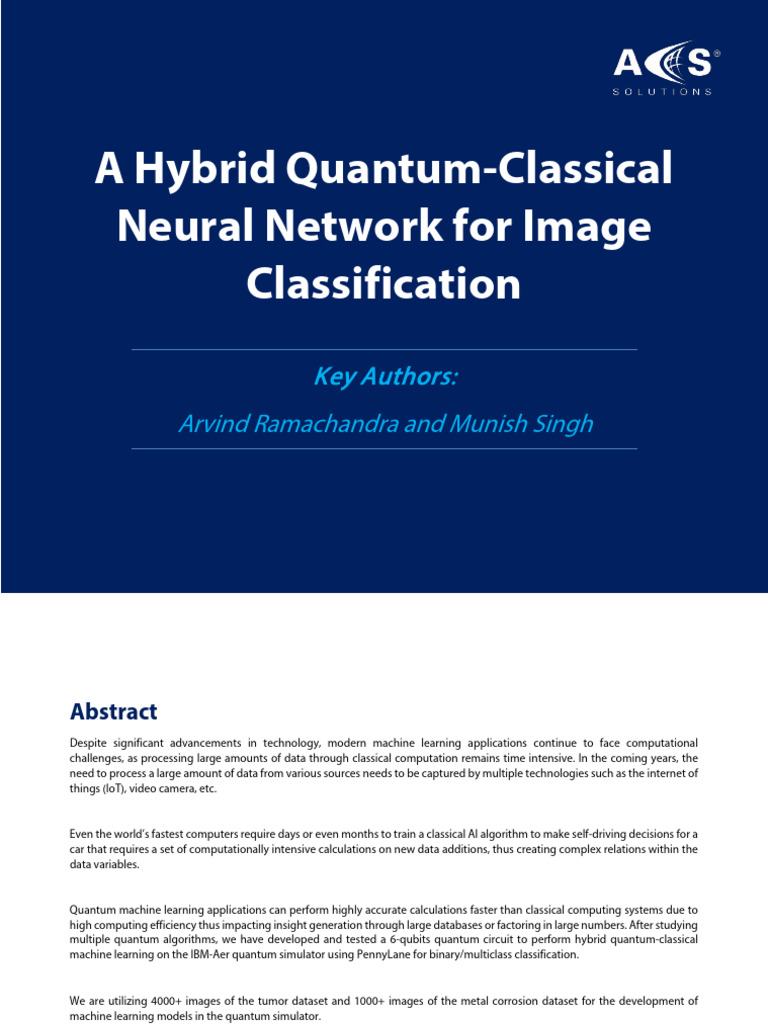 A Hybrid Quantum-Classical Neural Network for Image Classification | PDF | Quantum Computing ...