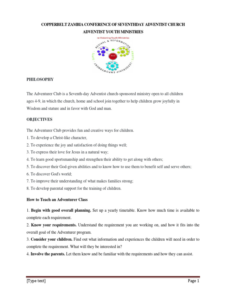 Adventurer Club Programming Guide | PDF | Love | Seventh Day Adventist ...