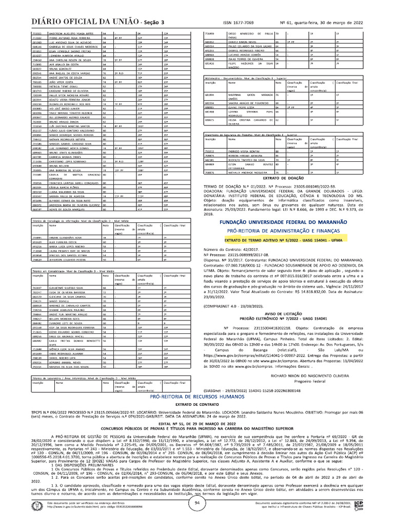 DOU 5º Termo Aditivo | PDF