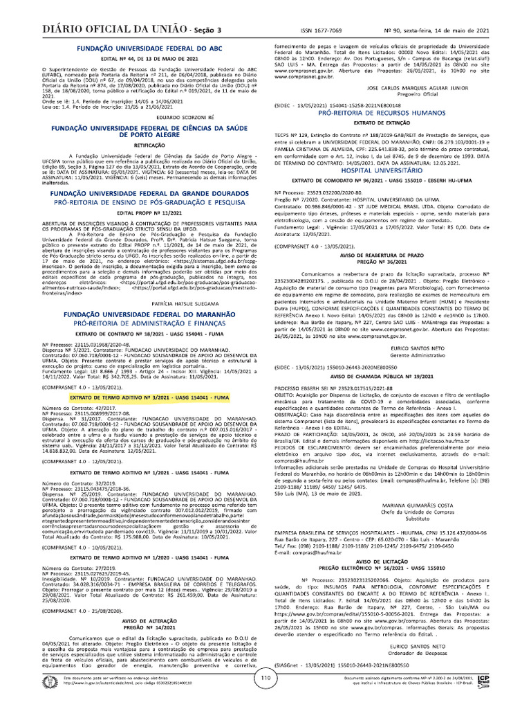 DOU 3º Termo Aditivo | PDF