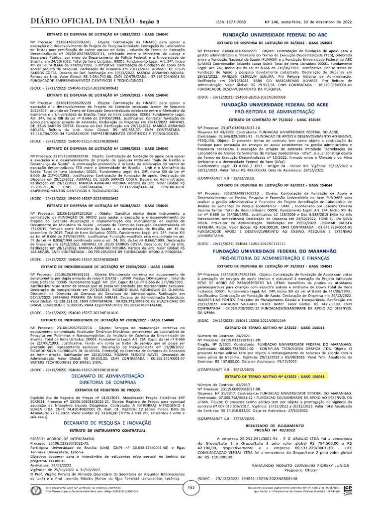 DOU 6º Termo Aditivo | PDF