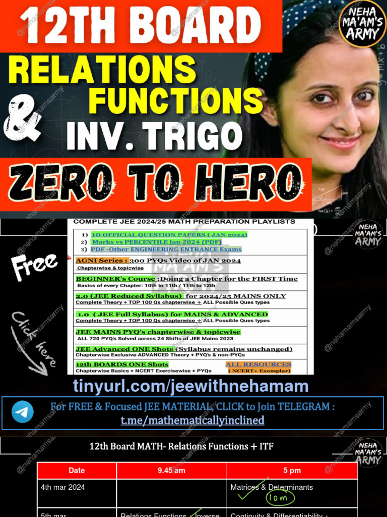 Relations and Functions & Inverse Trigonometric Functions | PDF | Function (Mathematics ...