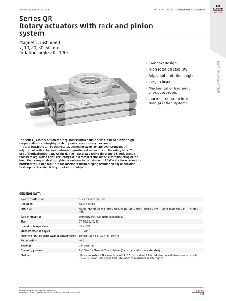 Serie QR | PDF | Actuator | Rotation