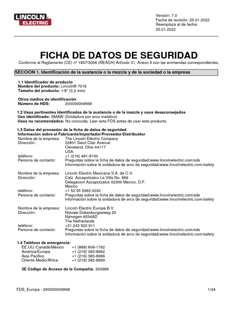 E7018 (1) | PDF | Sustancias químicas | Ciencias fisicas
