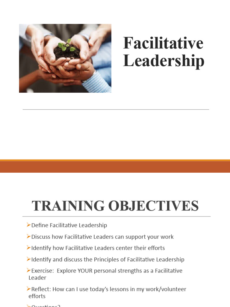 2.3.3.1 Facilitative Leadership Training | PDF | Leadership | Thought