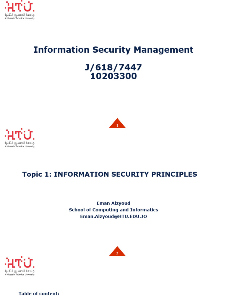 Topic 1 Information Security Principles Pdf Information Security Security