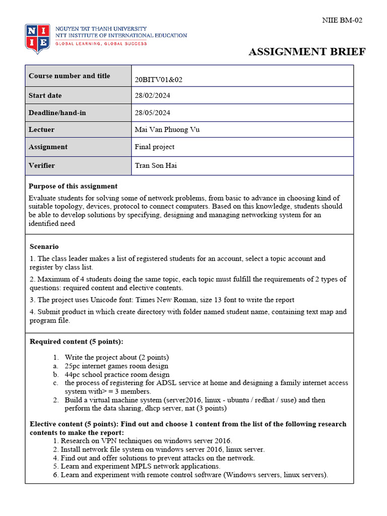 Networking Finalproject | PDF | Computer Network | Internet