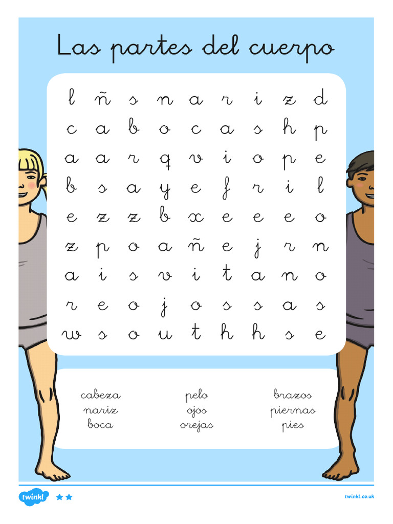 Partes Del Cuerpo - Sopa de Letras | PDF