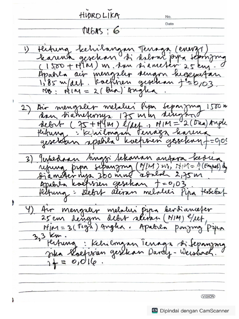 Tugas 6 = Hidrolika | PDF