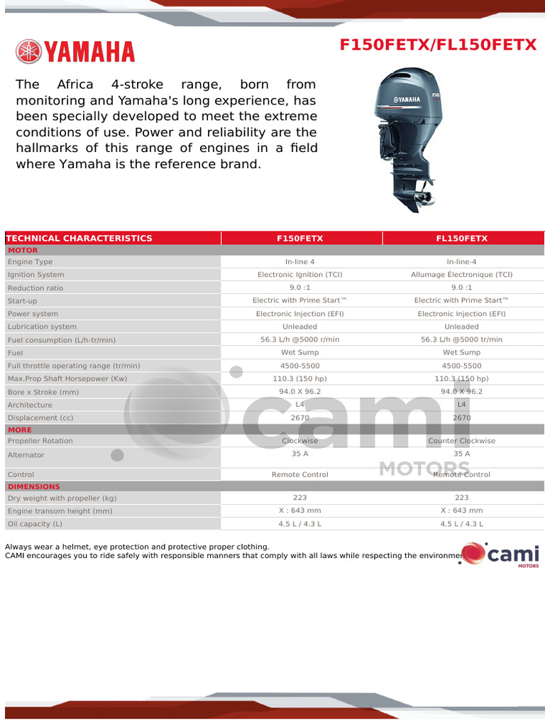 FP 351 F150fetx-Fl150fetx Cami en Bd-1 | PDF | Fuel Injection | Horsepower