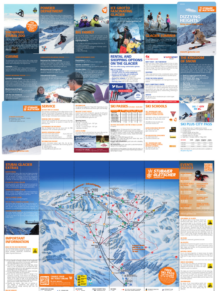 Stubai Glacier Ski Resort Overview | PDF | Snow | Individual Sports
