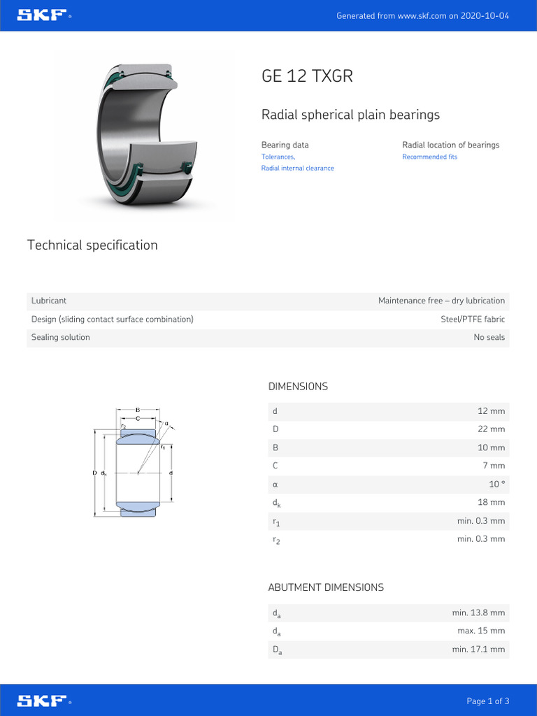 Spherical Bearing SKF | PDF | License | Application Software