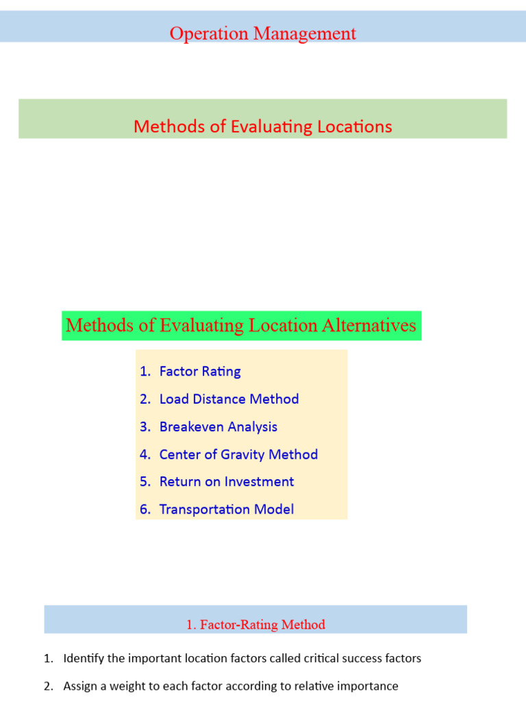 Chapter 2 4 Facilities Location Methods | PDF | Center Of Mass ...