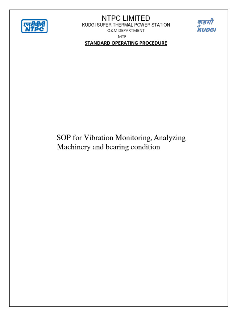 SOP For Vibration Measurement | PDF | Science & Mathematics | Technology & Engineering