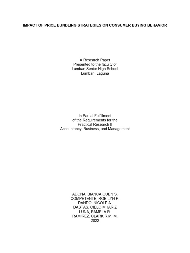 Pr2 Price Bundling Strategy | PDF | Pricing | Behavior