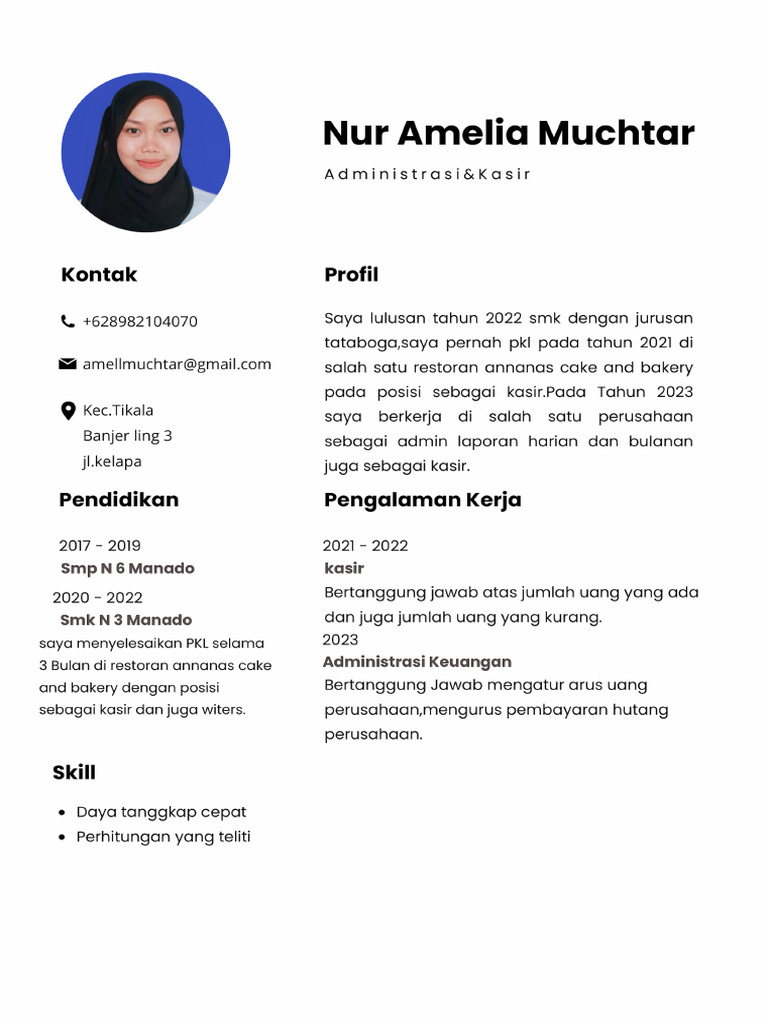 CV Nur Amelia Muchtar | PDF