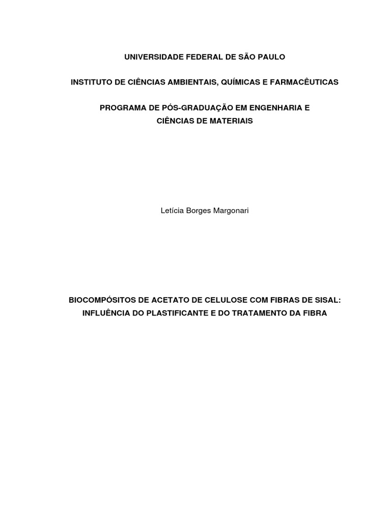 Biocompósitos de Acetato de Celulose e Sisal | PDF | Polímeros ...
