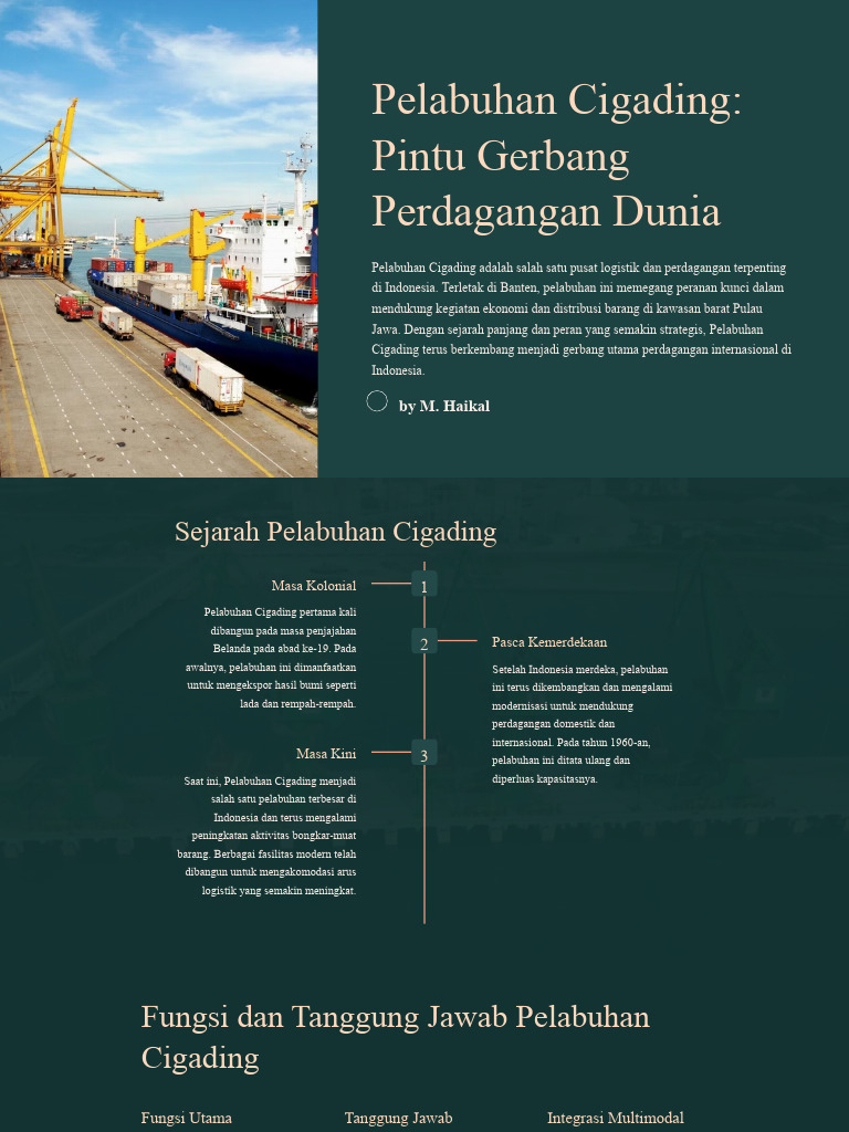 Pelabuhan Cigading Pintu Gerbang Perdagangan Dunia | PDF