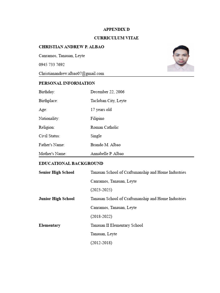 Curriculum-Vitae 432 Core | PDF | Secondary Education | Human Life Stages