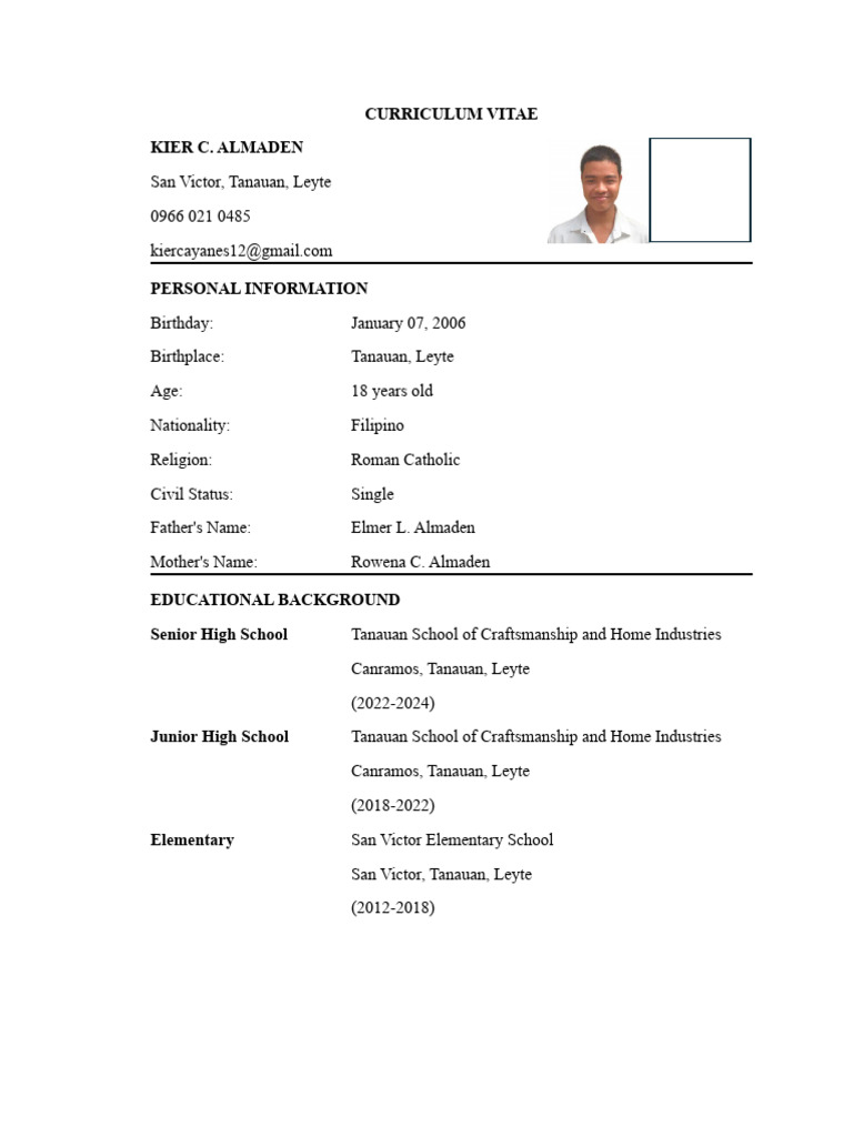Curriculum Vitae | Download Free PDF | School Types | High Schools And Secondary Schools