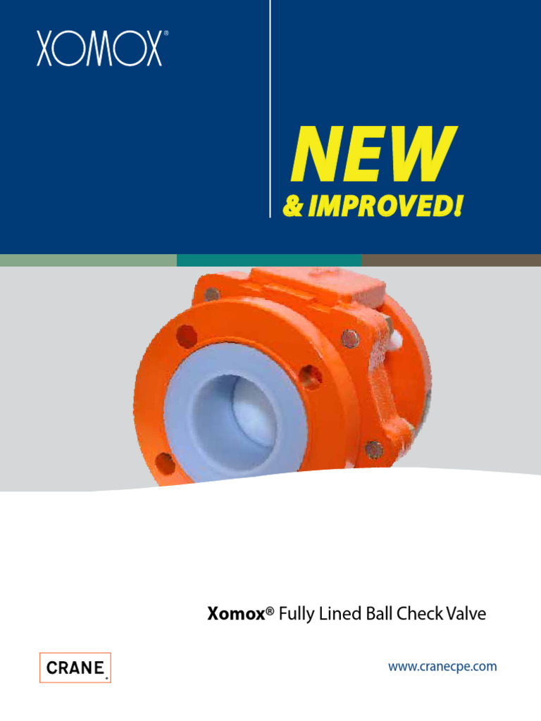 Válvula Retencao Esfera Revestida Pfa Xomox Xlc | PDF | Valve | Chemistry