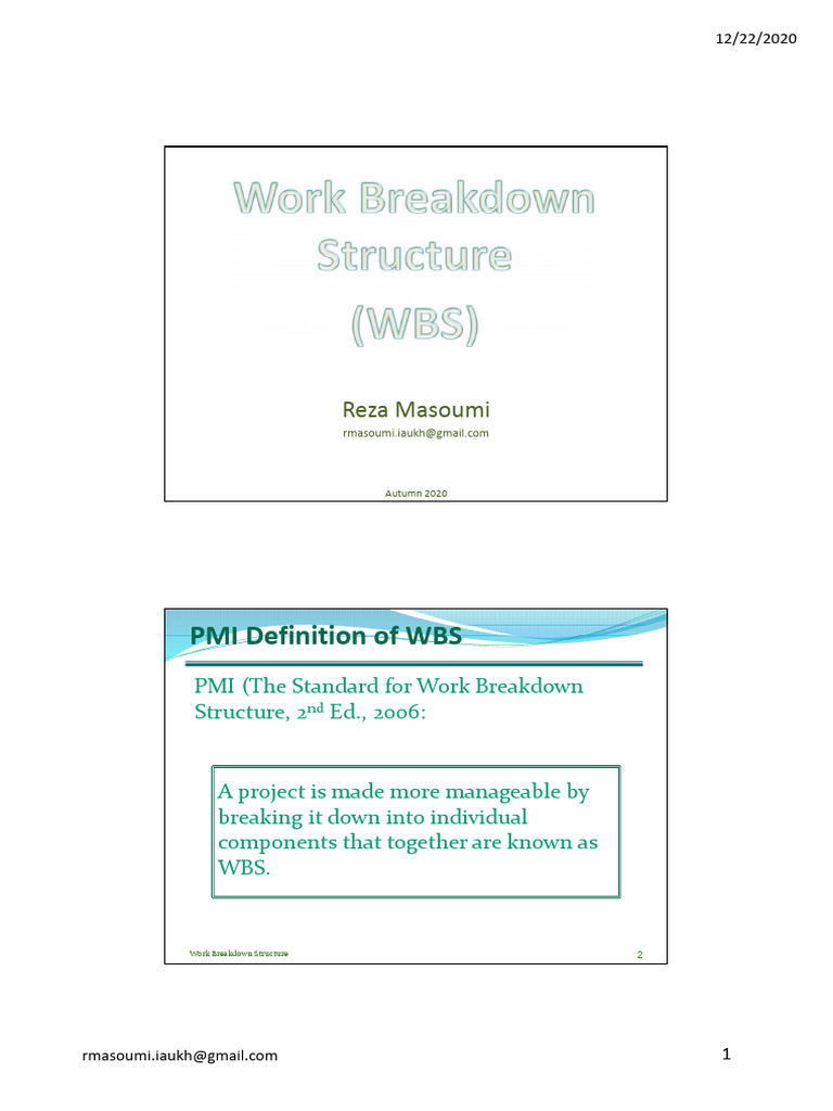 PC 02 Work Breakdown Structure | Download Free PDF | Project Management ...