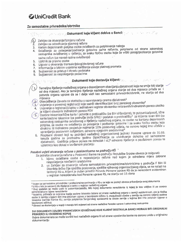 ZAHTJEV Za Otvaranje Racuna | PDF
