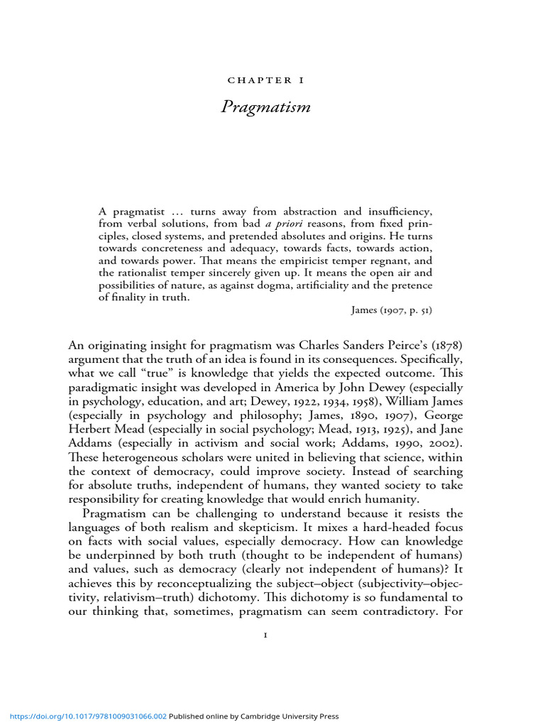 Pragmatism | PDF | Pragmatism | Truth Pragmatism | PDF | Pragmatism | Truth
