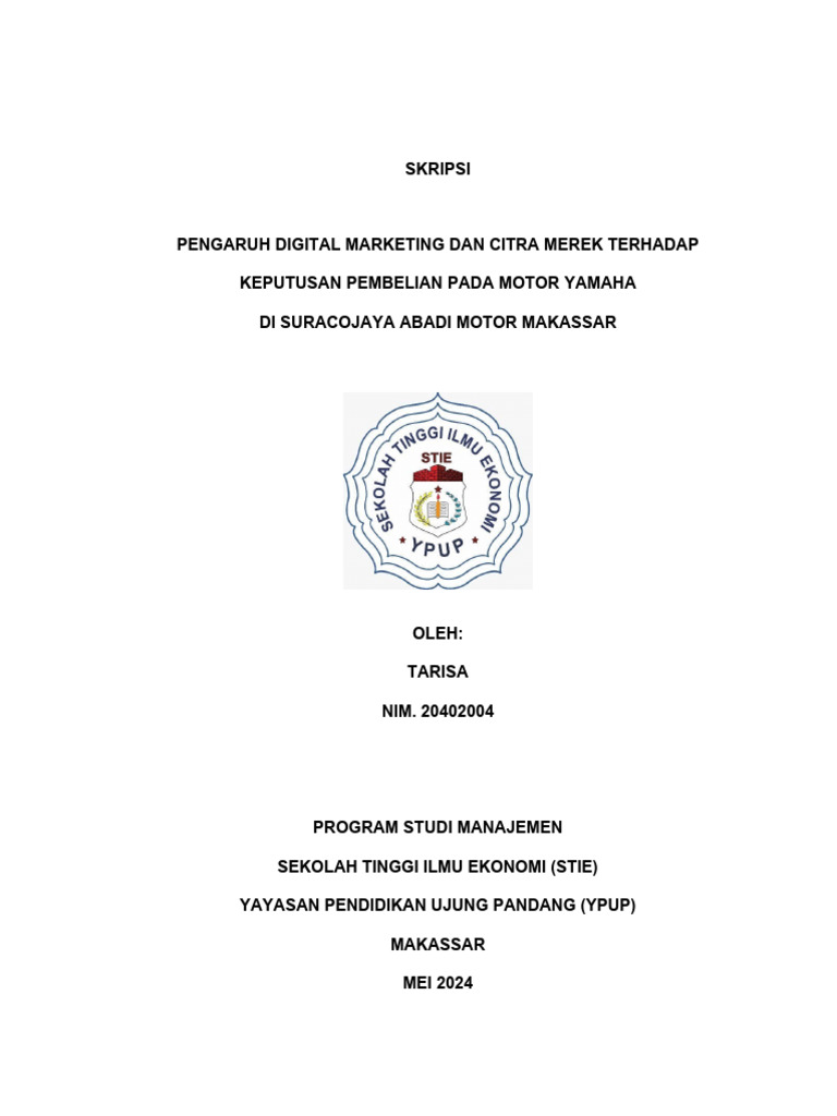 Pengaruh Digital Marketing Dan Citra Merek Terhadap Keputusan Pembelian | PDF
