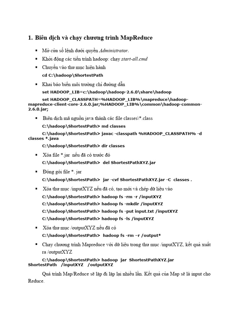 Biên Dịch Và Chạy Chương Trình MapReduce Tìm Duong Di Ngan Nhat | PDF