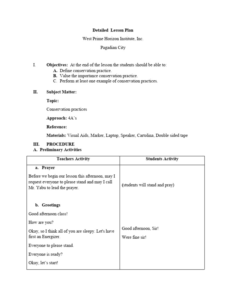 Detailed Lesson Plan | PDF | Conservation Biology | Agriculture