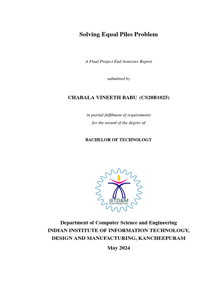 Solving Equal Piles Problem | PDF | Genetic Algorithm | Mathematical Optimization
